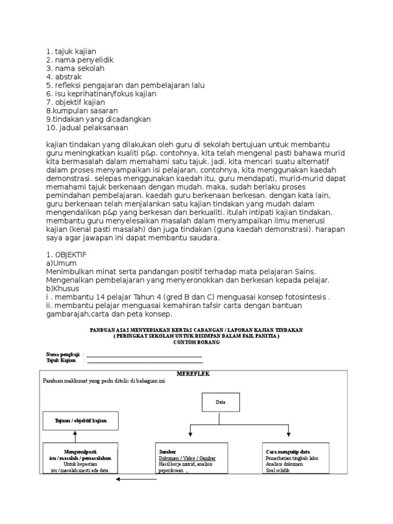 Panduan Asas Menyediakan Laporan Kajian Tindakan | PDF Panduan Asas Menyediakan Laporan Kajian Tindakan | PDF