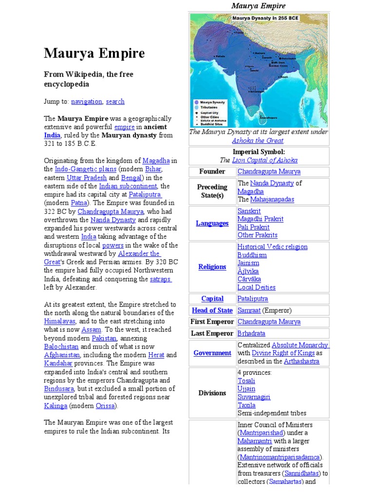 Maurya Empire | PDF | Ashoka | Religion And Belief