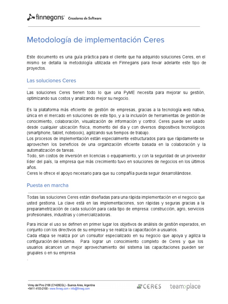 Metodología de Implementación de Proyectos Ceres | PDF | Toma de decisiones | Informática