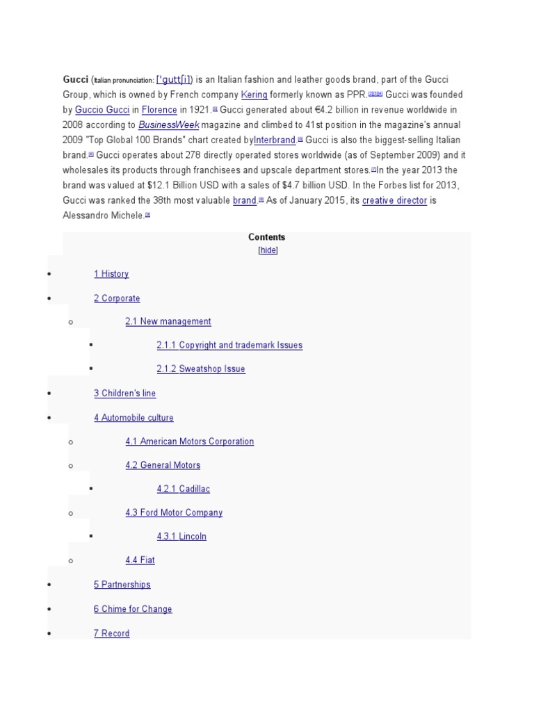 Gucci Pdf Brand Luxury Brands