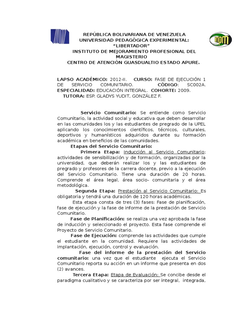 Guia de Servicio Comunitario | PDF