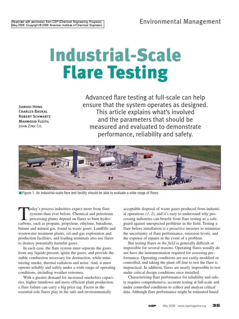 CEP - Industrial Scale Flare Testing | PDF | Flow Measurement ...