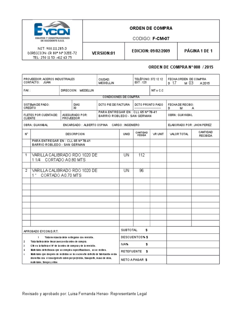 Orden de Compra | PDF