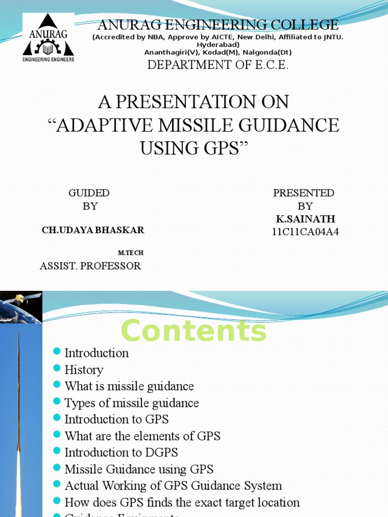 On Adaptive Missile Guidance Using Gps | PDF | Inertial Navigation ...
