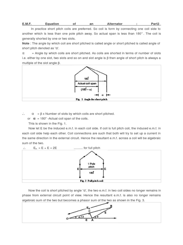 Pitch Factor n Distribution Factor | Angle | Series And Parallel Circuits