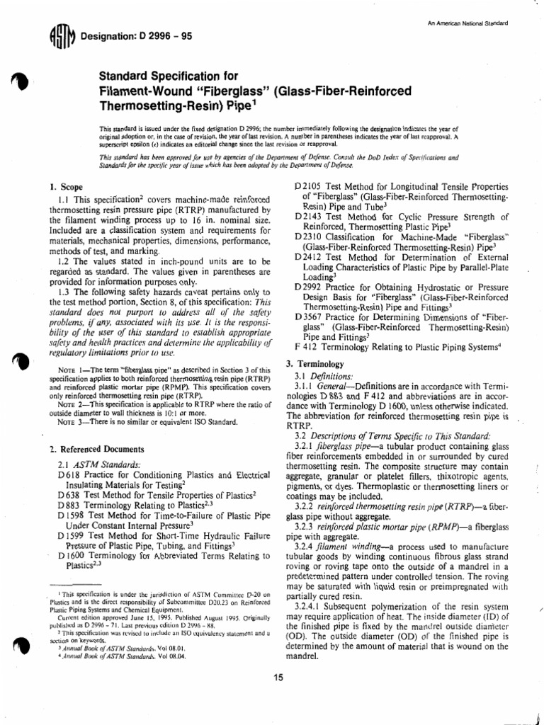 Astm D 2996 - 95 | PDF