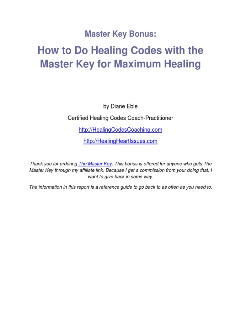 Master Key Bonus - The Healing Code | PDF | Medical Prescription | Prayer