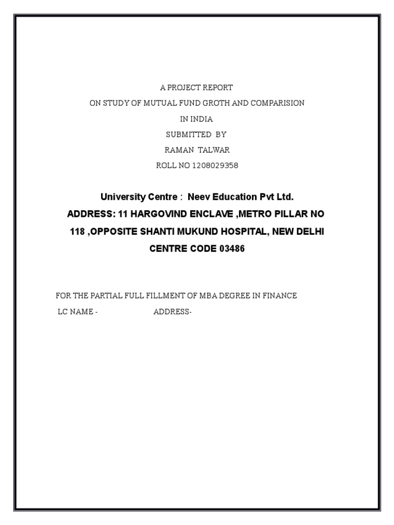 Raman Talwar | PDF | Beta (Finance) | Mutual Funds
