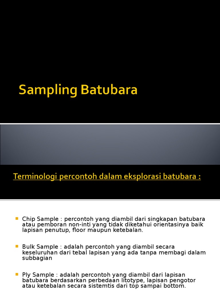 Metode Sampling Batubara | PDF | Sains & Matematika