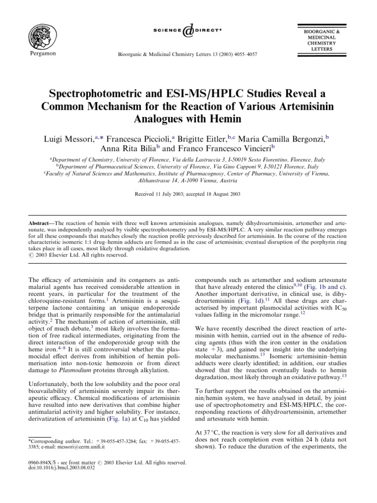 Spectrophotometric Studies Reveal Common Mechanism | PDF | High ...