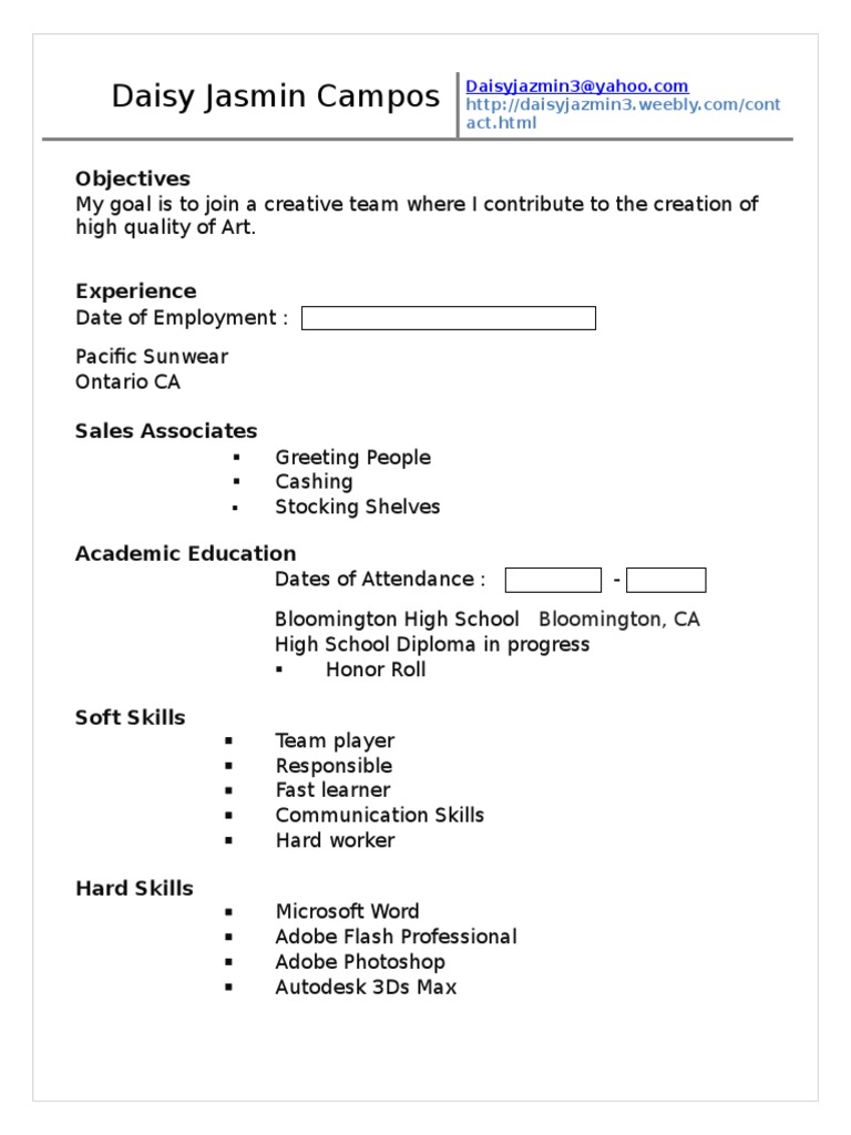 Daisy Jasmin Campos - Creative Resume | PDF