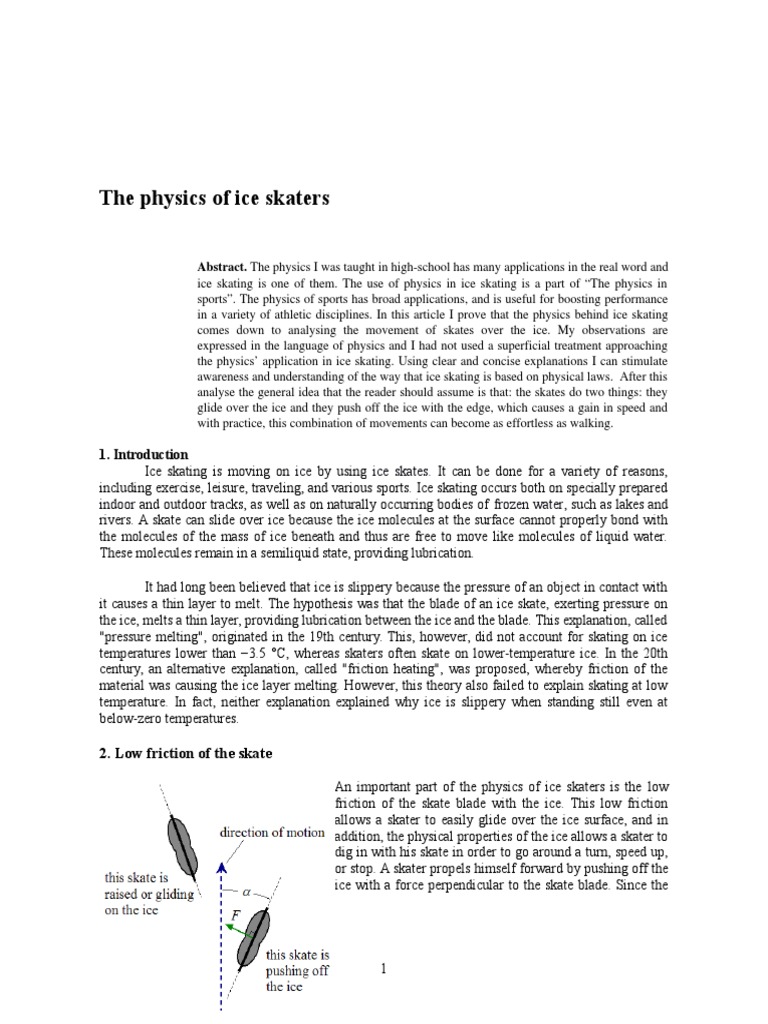 Physics of Ice Skating Mechanics | PDF | Ice | Friction