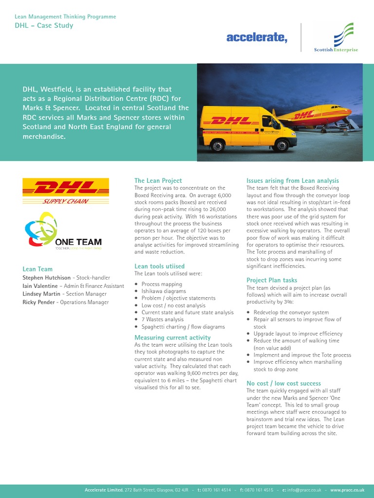 DHL Case Study | PDF | Lean Manufacturing | Production And Manufacturing