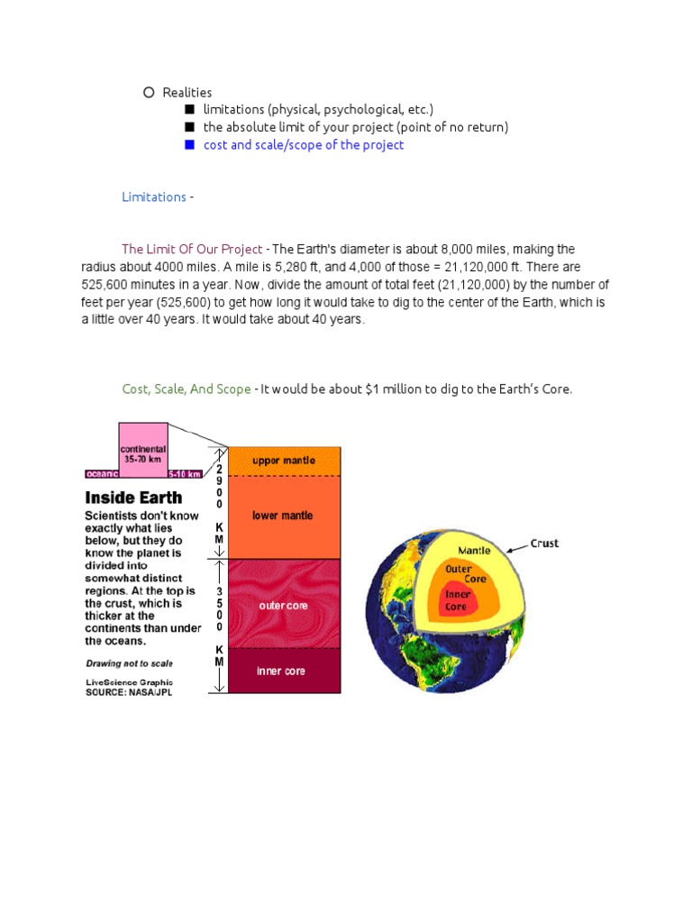 Project Limitations & Earth Digging | PDF