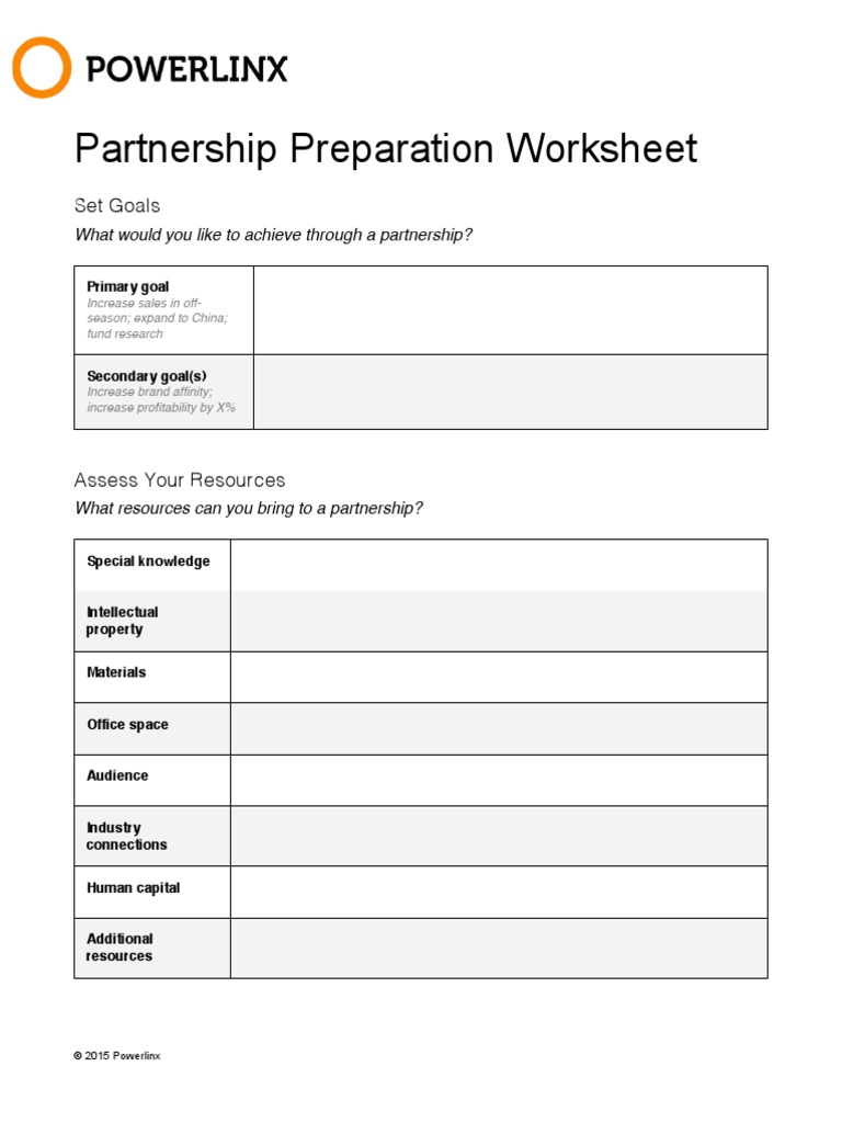 Worksheet: How To Prepare Your Business For A Partnership | PDF