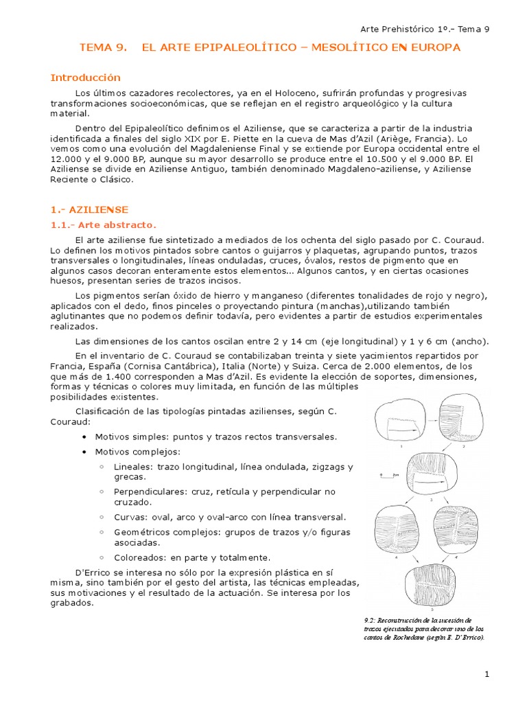 Apuntes Tema 9 Arte Prehistórico | PDF | Arte roquero | Arqueología