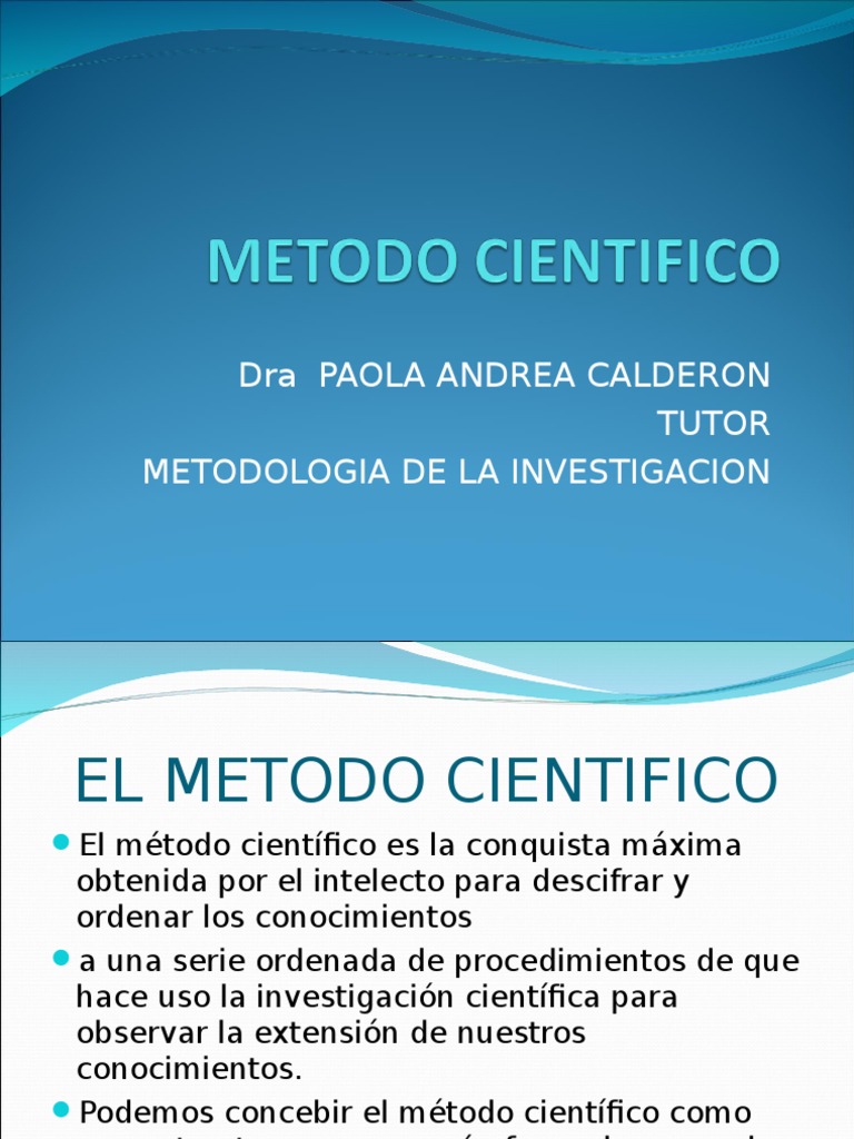METODO_CIENTIFICO.ppt | Método científico | Hipótesis
