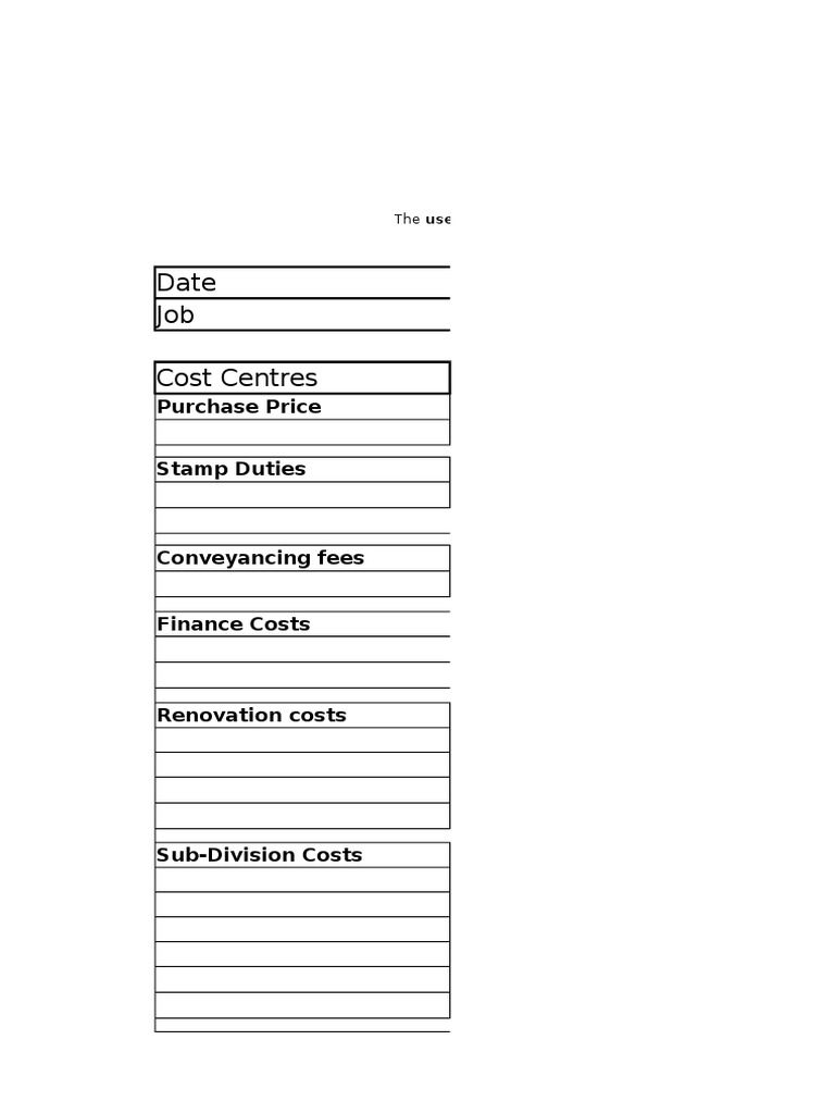 Development Feasibility Template | PDF | Economies | Business (General)