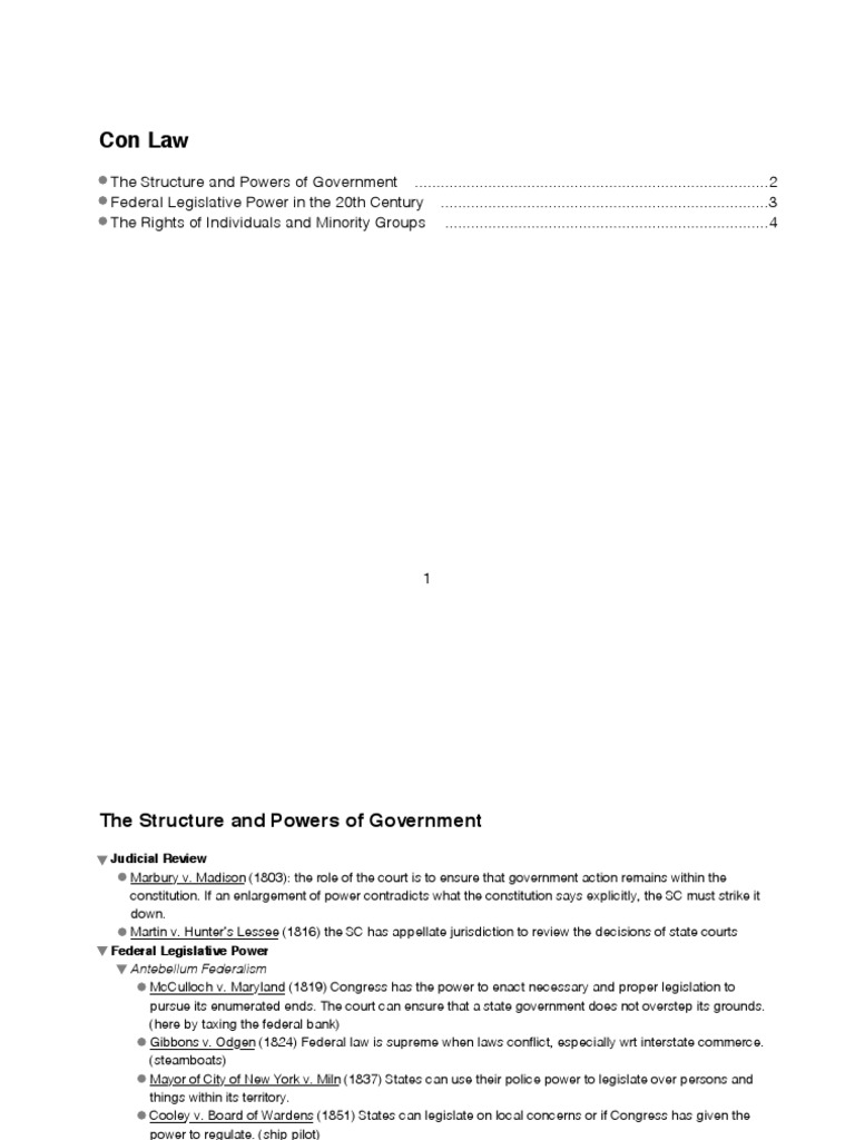 Very Short Con Law Outline | PDF | Commerce Clause | United States ...