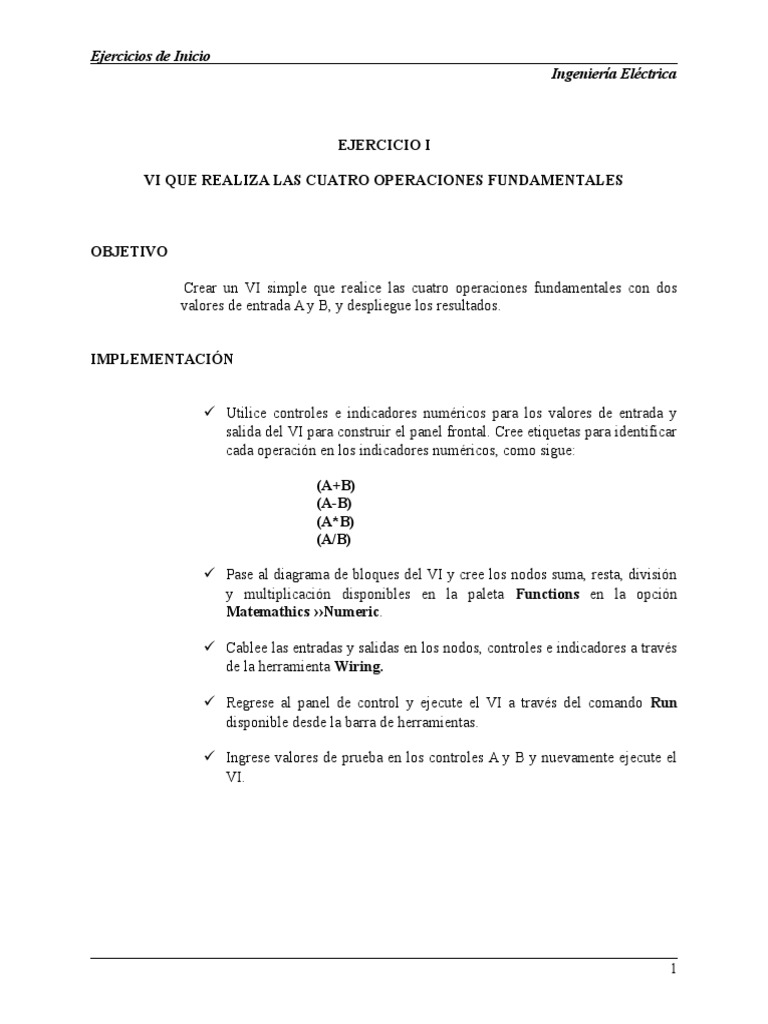 Ejercicios Basicos Labview | PDF