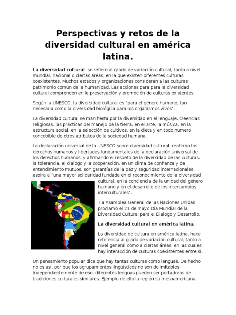 Perspectivas y Retos de La Diversidad Cultural en América Latina | PDF ...