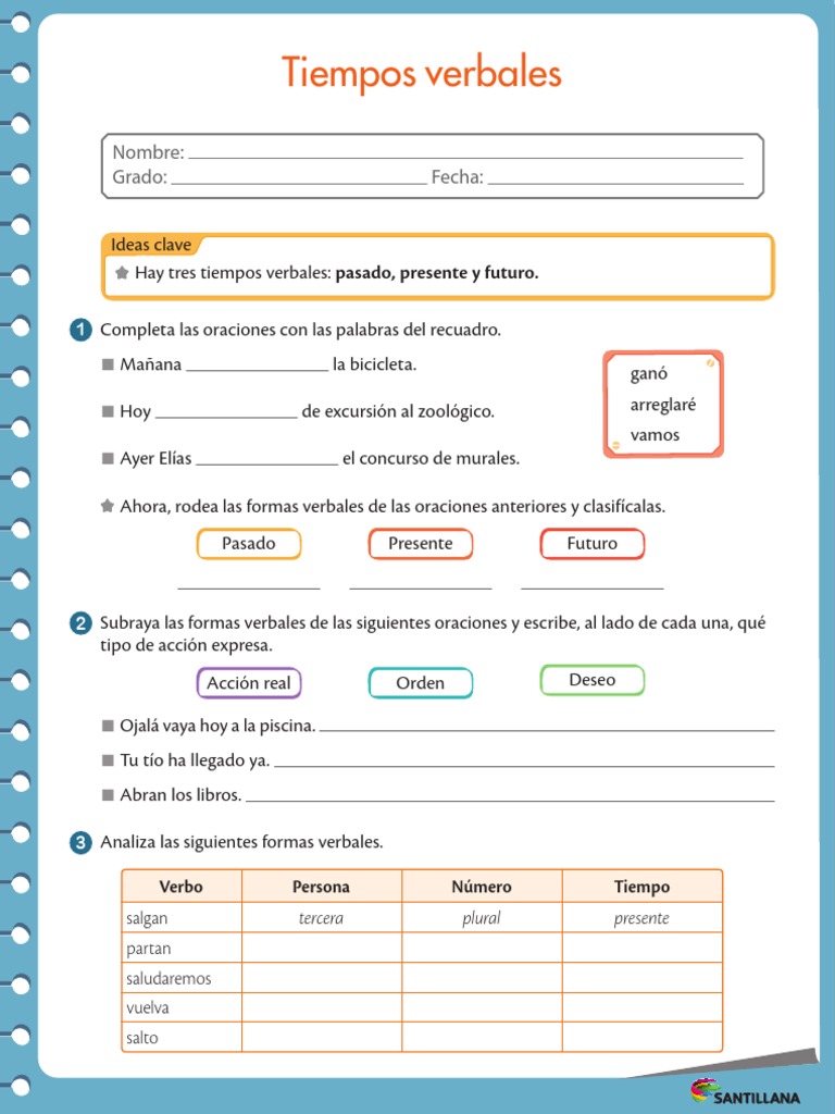 Taller de Santillana Sobre Los Tiempos Verbales
