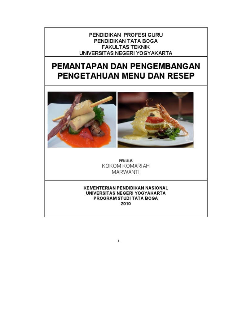 Modul Resep Dan Menu Kontinental | PDF | Karier & Perkembangan ...