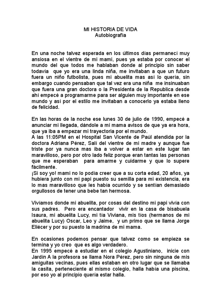 Mi Historia de Vida | PDF | Educación avanzada