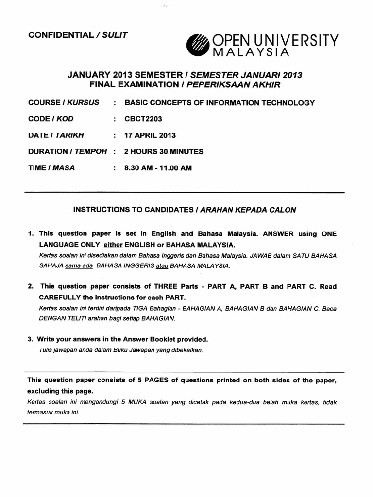 CBCT2203 Exam Paper 1 | PDF