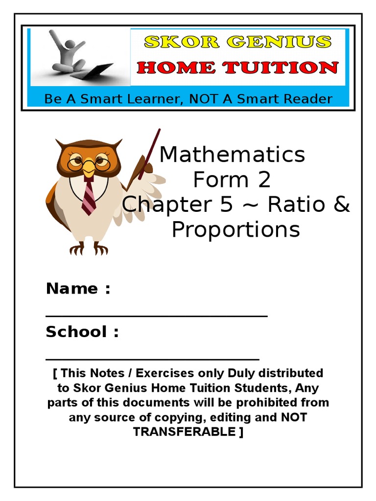 Mathematics Form 2 - Chapter 5 | PDF | Ratio | Percentage