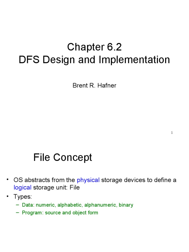 DFS Design and Implementation | File System | Cache (Computing)