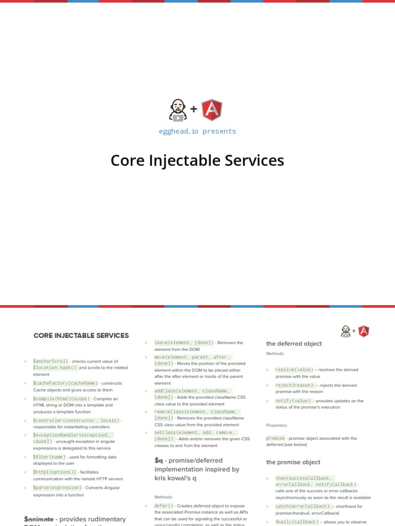 Core Angular Services: An Overview of Key Injectable Services in AngularJS Such as $q, $http ...