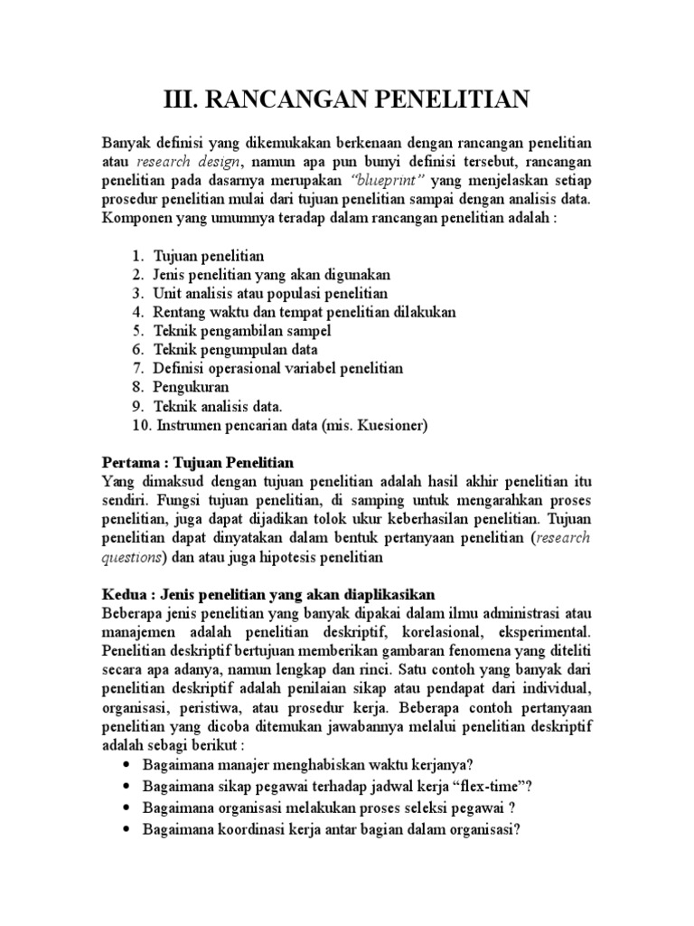 Rancangan Penelitian | PDF