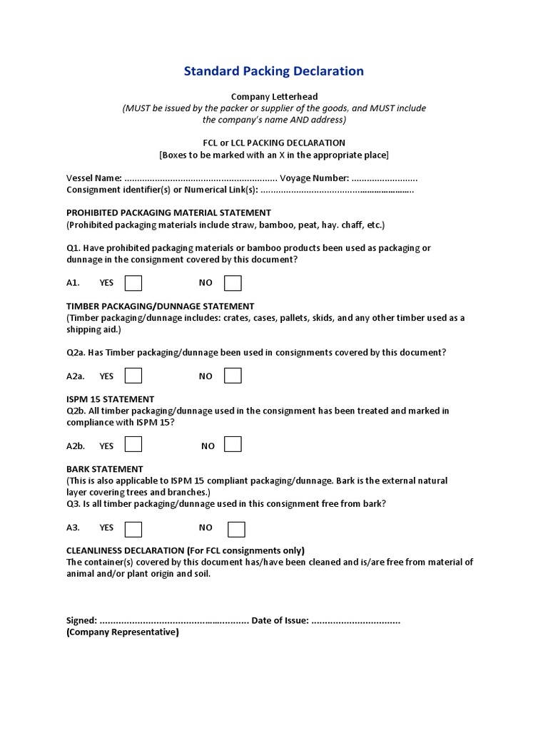 AQIS Template | PDF | Packaging And Labeling | Industries