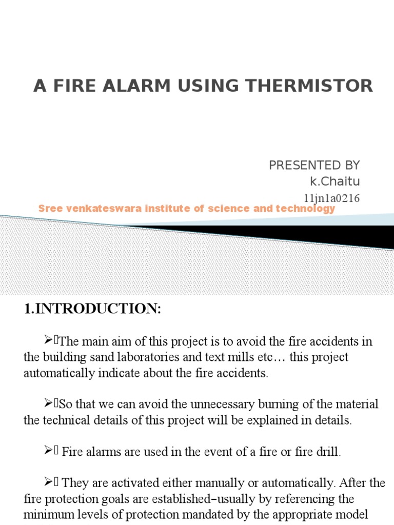 Thermistor-Based Fire Alarm System | PDF | Capacitor | Transistor