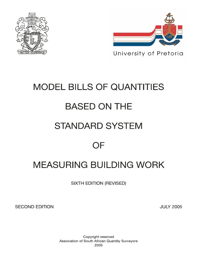 Model Bills of Quantities - 2005 | PDF | Specification (Technical ...