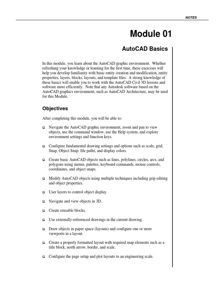 Autocad Basics Pdf Auto Cad Menu Computing