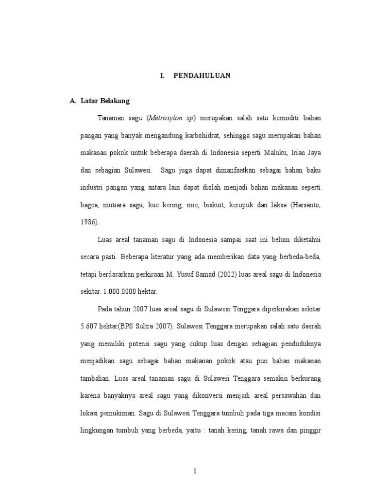 Identifikasi Jenis Jenis Sagu Metroxylon SP | PDF