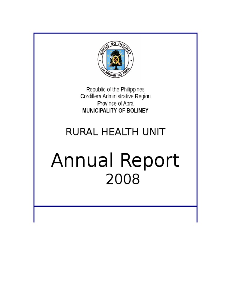 RHU Situanional Report | PDF | Midwife | Drinking Water