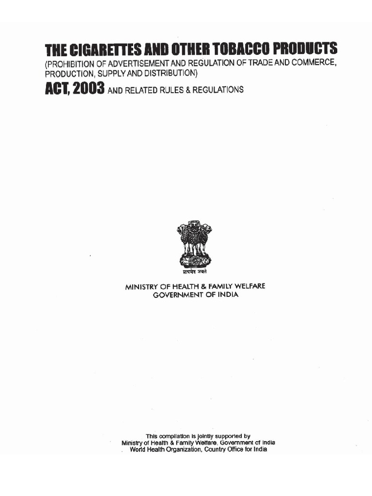 Cotpa, 2003 | PDF | Smoking | Determinants Of Health