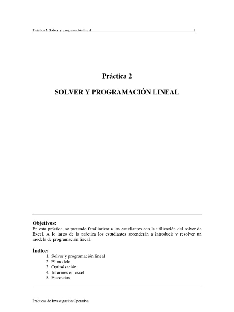 Practica2 Solver Pdf Programación Lineal Point And Click