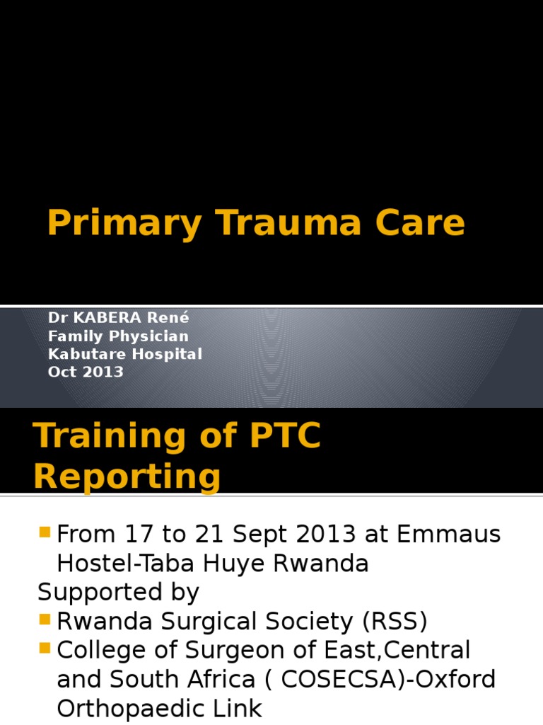 Primary Trauma Care Training Overview | PDF | Major Trauma | Medical ...