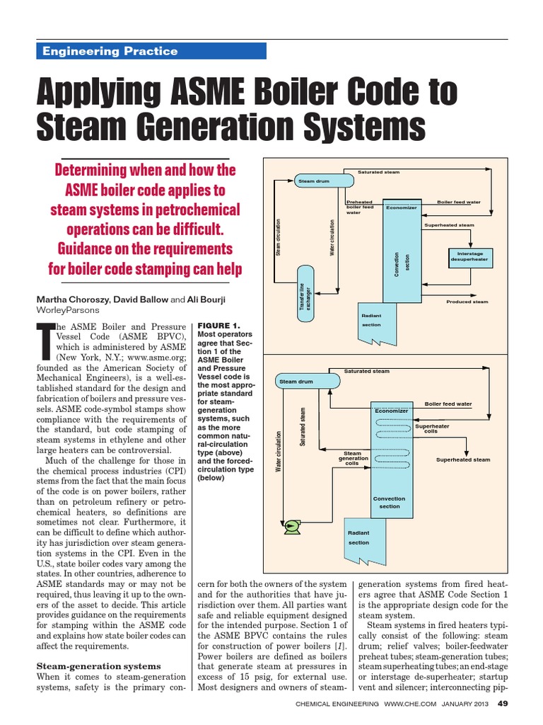 Apply ASME To Steam Generation PDF | Download Free PDF | Boiler | Steam