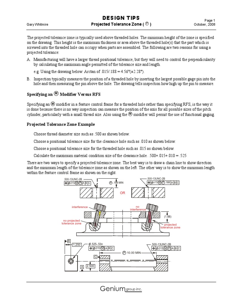 Projected Tolerance Zone Explained | PDF