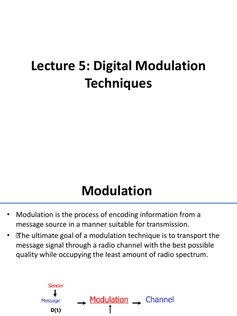 Lecture5 Digital Modulation | PDF | Modulation | Broadcasting