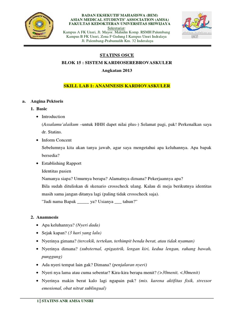 Modul Osce Blok 15 AMSA UNSRI | PDF | Kesehatan Holistik
