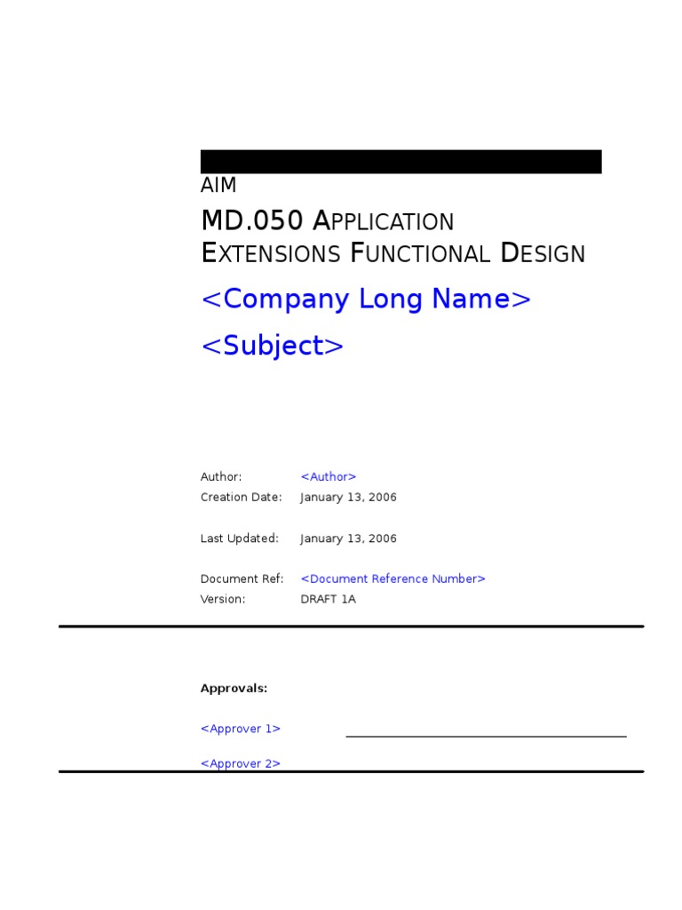 C-md-050 Application Extensions Functional Design - (Md-50 Template | Download Free PDF | C ...