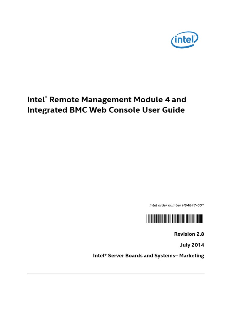 Intel Remote Management Module 4 and Integrated BMC Web Console User ...