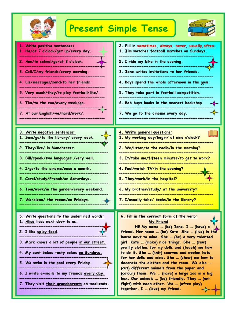 Present Simple Tense: Sometimes Always Never Usually Often | PDF ...