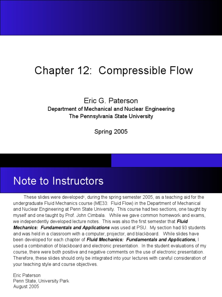 Chapter 12 | PDF | Compressible Flow | Shock Wave